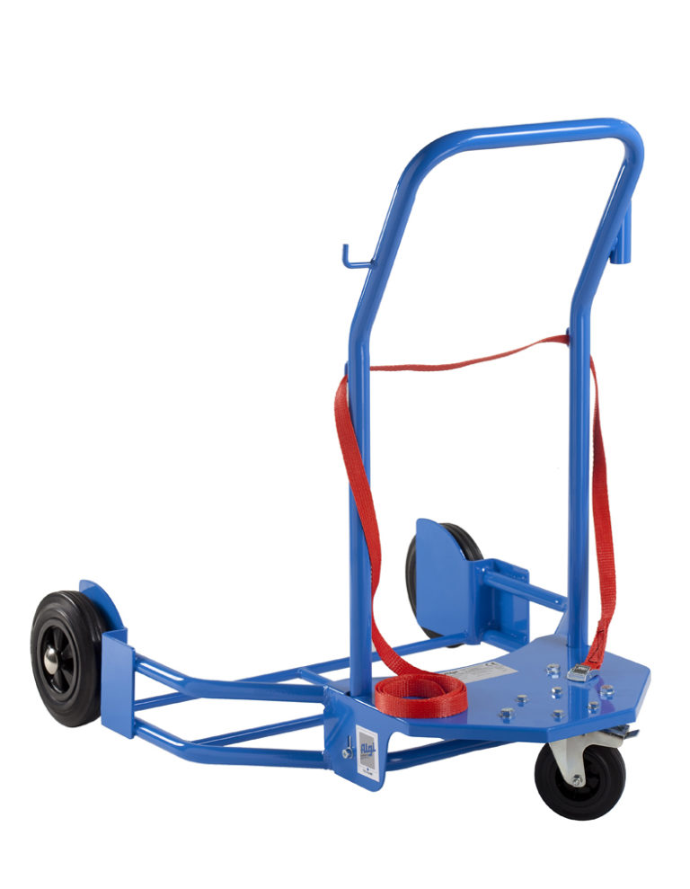 Chariot 3 roues avec support enrouleur pour fût 200 kg - Algi Equipements